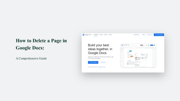How To Delete A Page In Google Docs: A Comprehensive Guide | CJ&CO